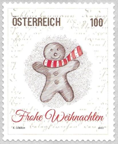 Austria - 2022 Christmas Gingerbread Man stamp (MNH) - self-adhesive ...